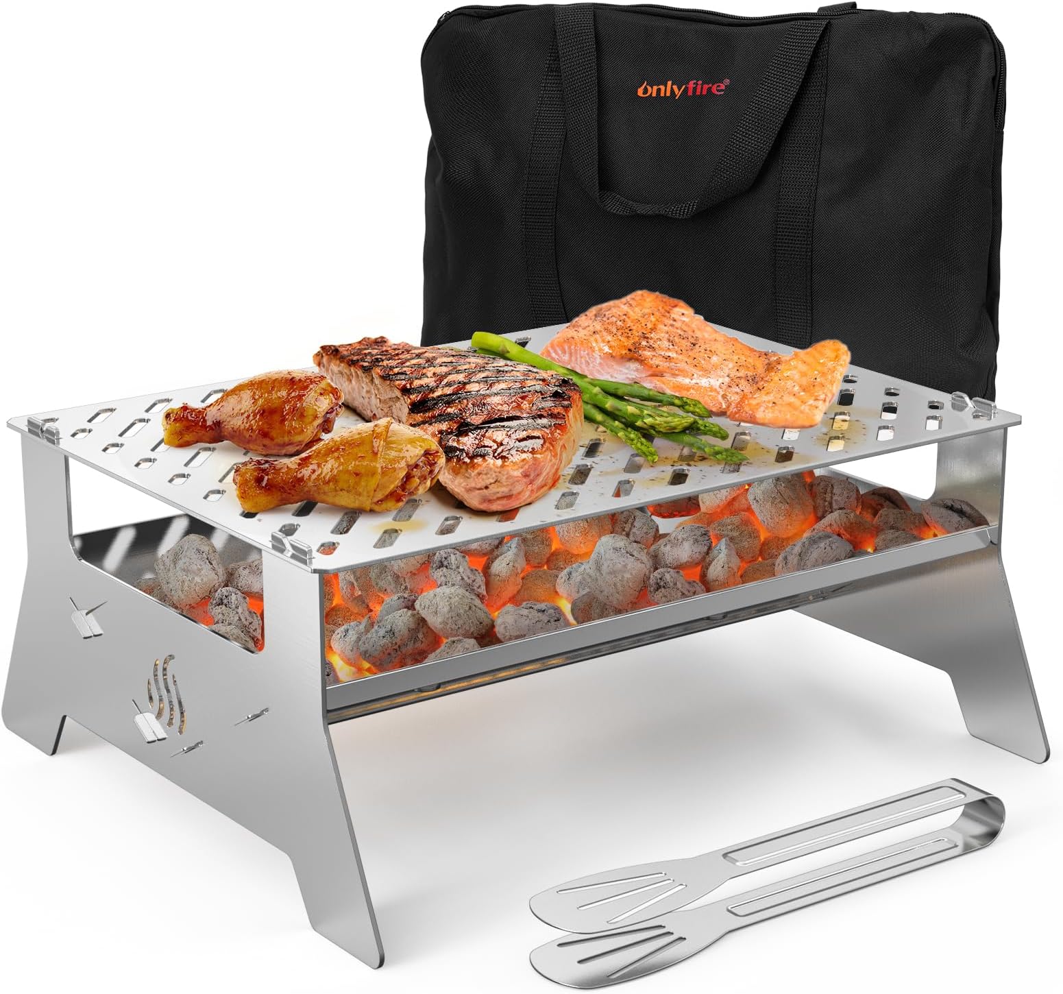 Amazon.com: HYBEW Portable Camping Grill, Small Assemblable Removable ...