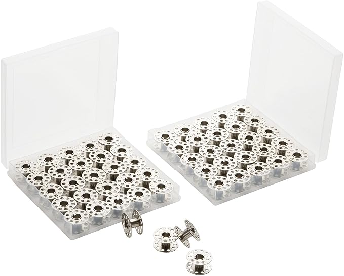 56 PCS Bobbins Metal Sewing Machine Bobbins with 2 Storage Cases ...