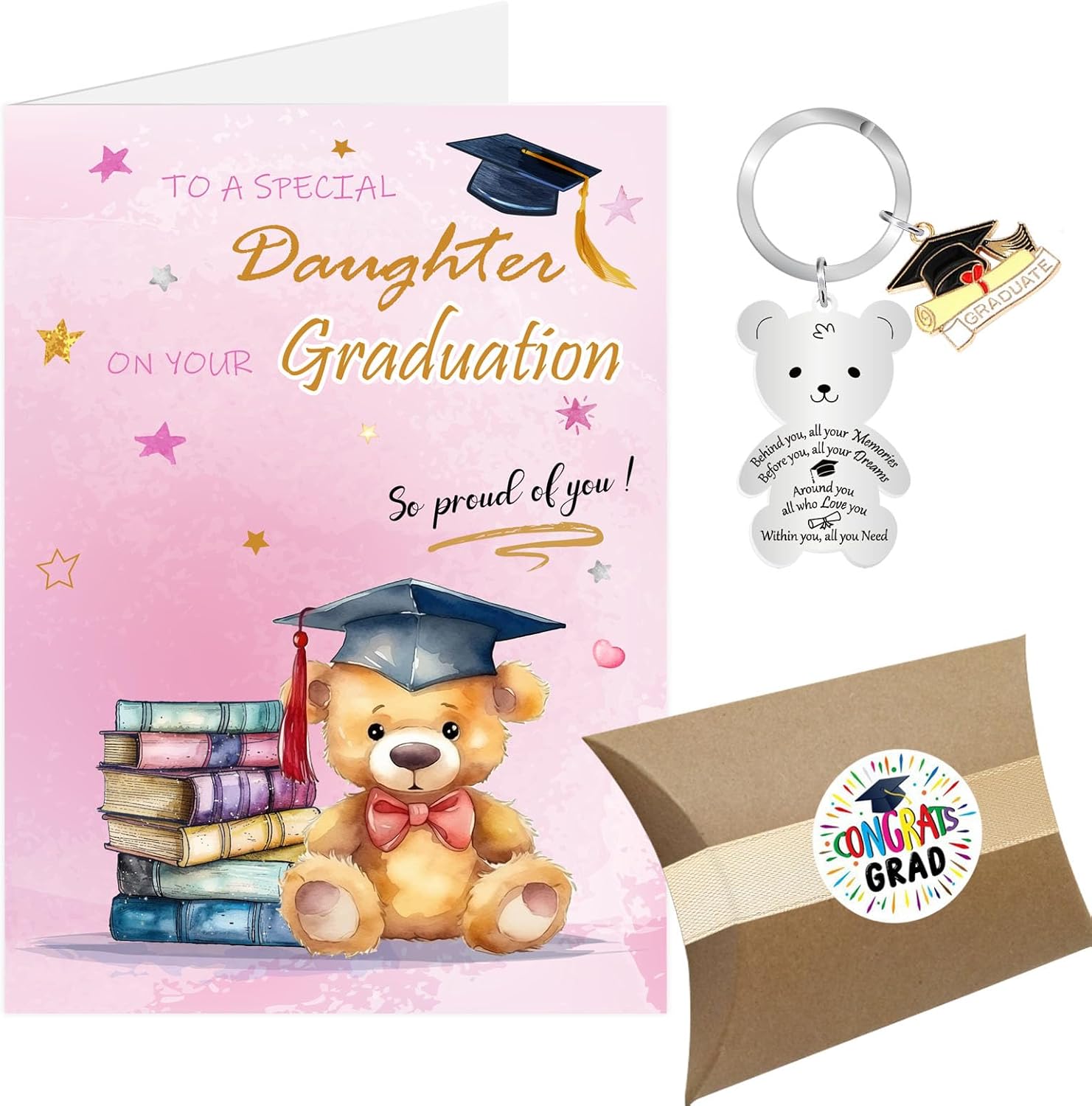 Daughter Graduation Card, 2025 Graduation Cards Keyring Gifts for Her ...