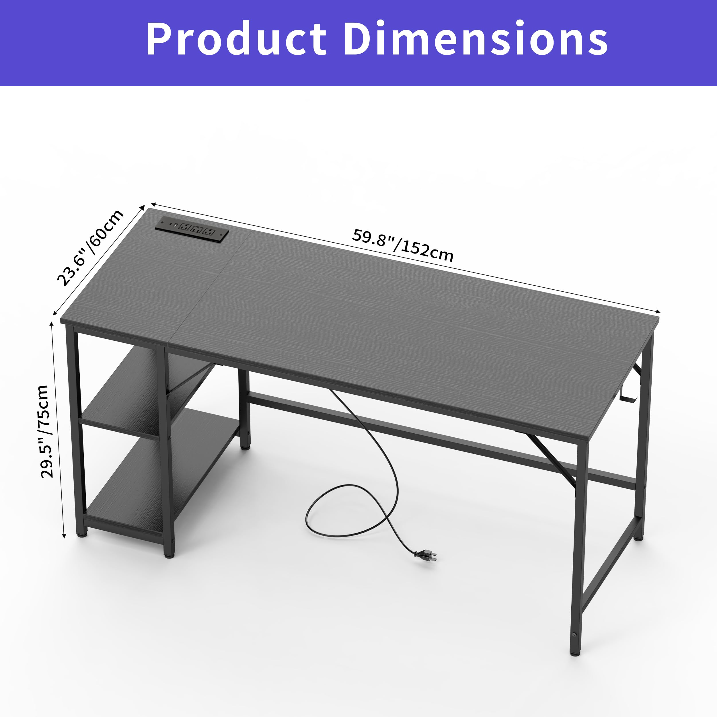 Snapklik.com : JOISCOPE 60 X 24 Inch Gaming Computer Desk