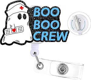 Amazon.com : Boo Boo Crew Badge Reel with Swivel Alligator Clip ID ...