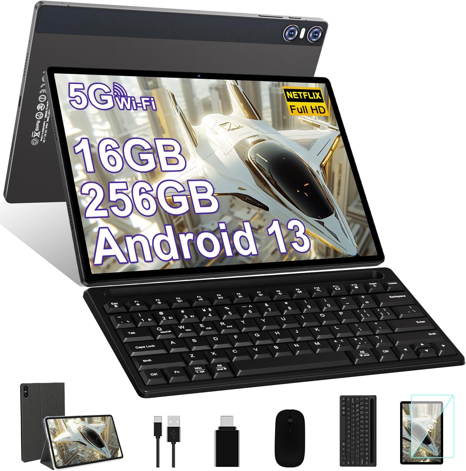 Amazon.com : MEBERRY Tablet 2K Screen Tablet 10.36 Inch, 16GB RAM ...