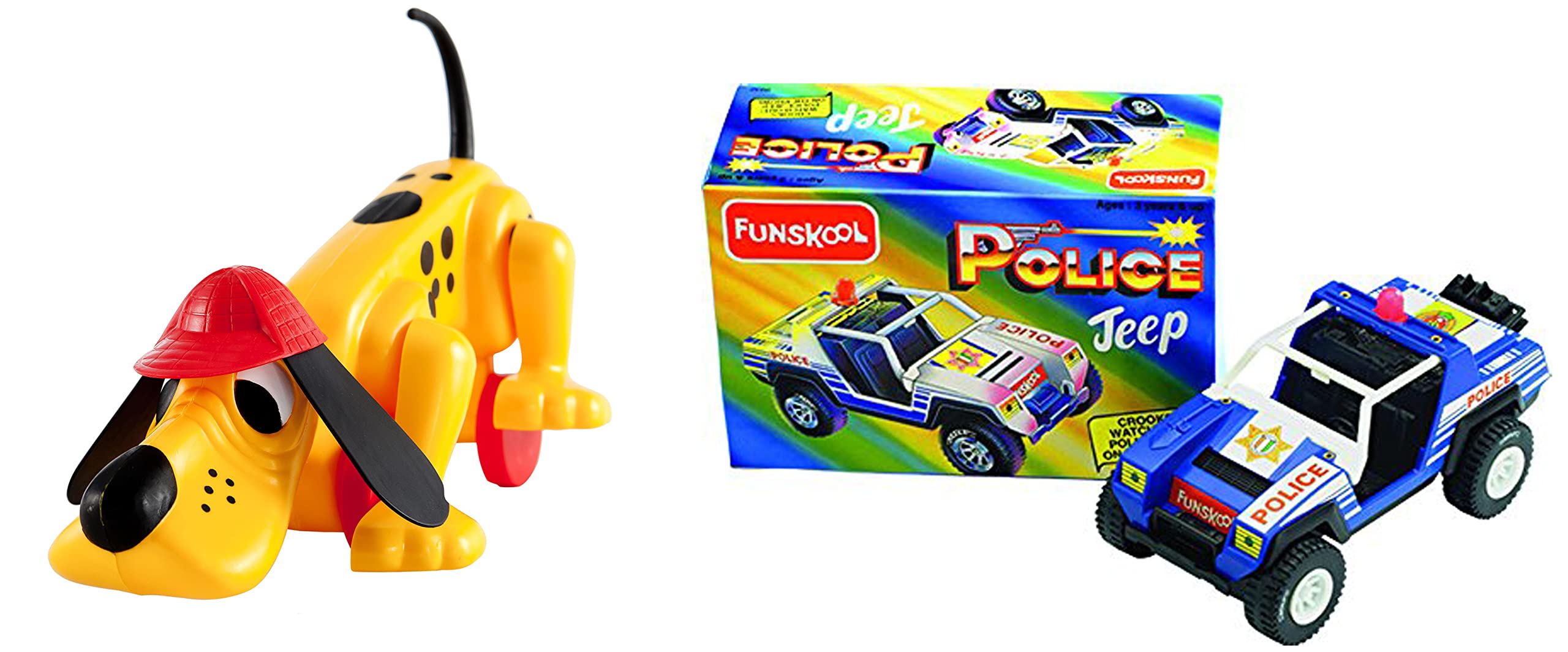 Buy Giggles Kid Funskool Digger The Dog & Police Jeep, Multicolour ...