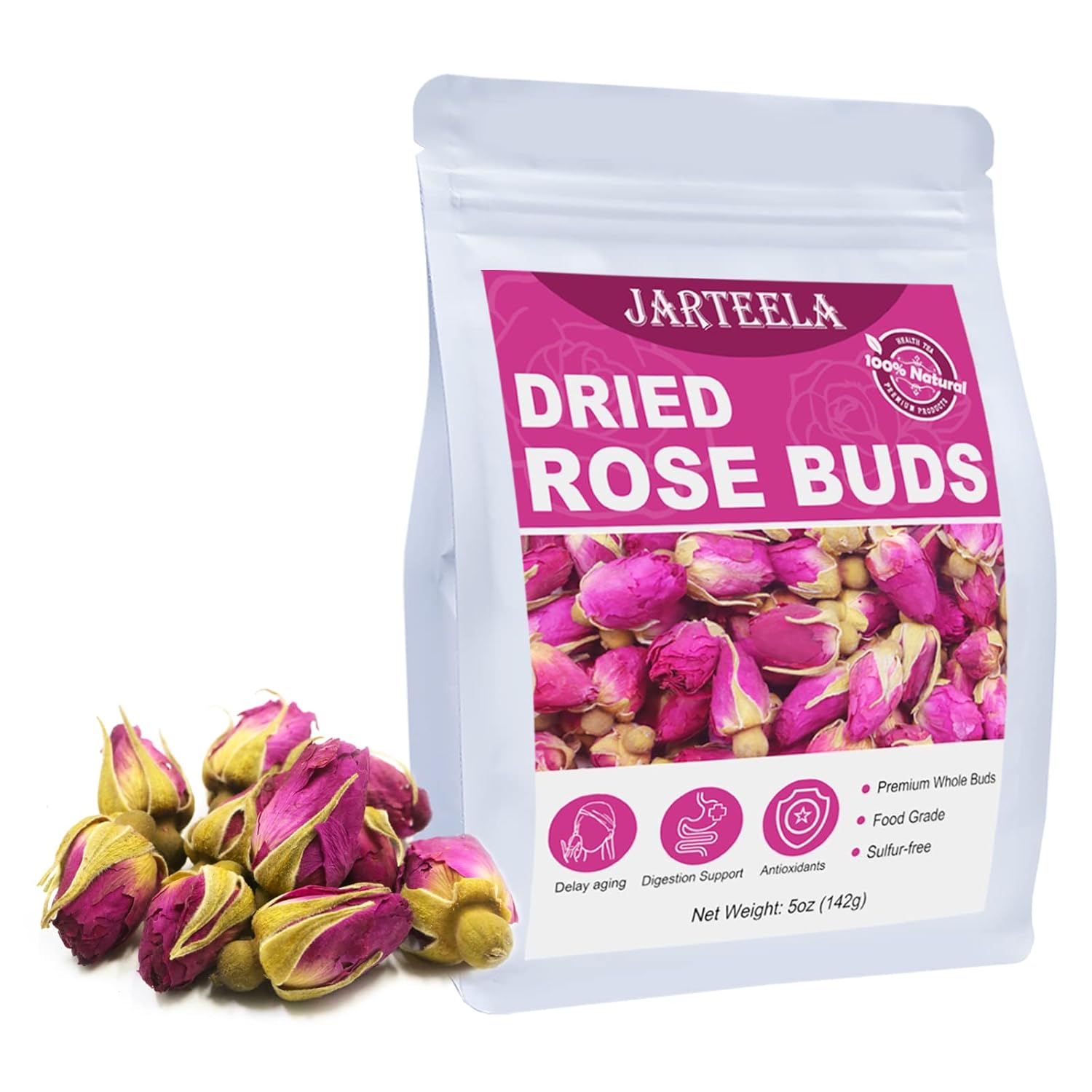 Amazon.com : Jarteela - Premium Dried Rose Buds - 5oz/142g - Natural ...