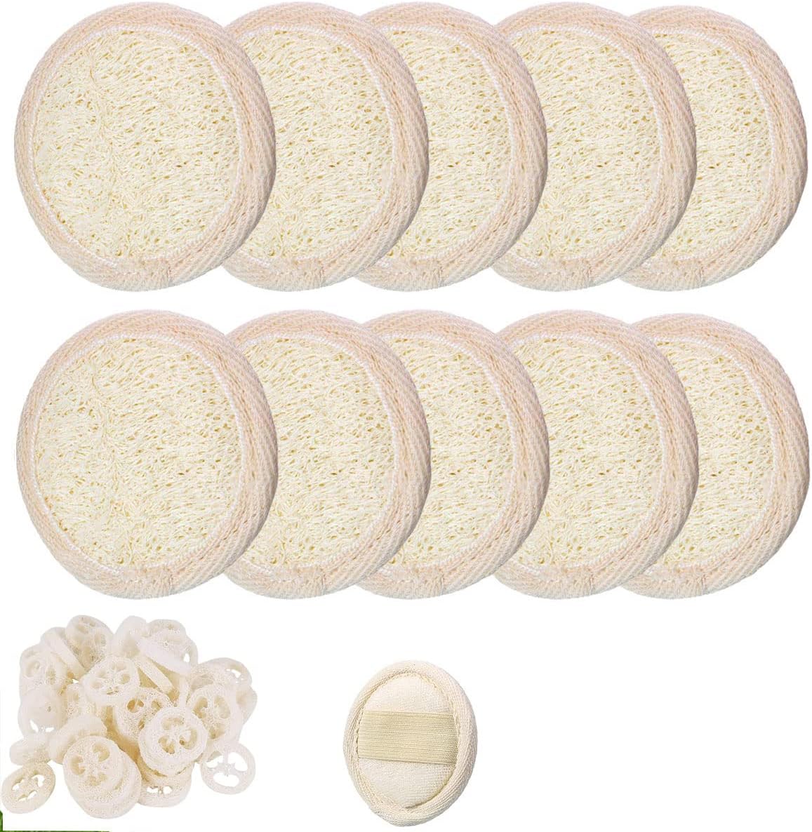 Amazon.com: 10 Pcs Exfoliating Facial Loofah Scrubbers Natural Face ...