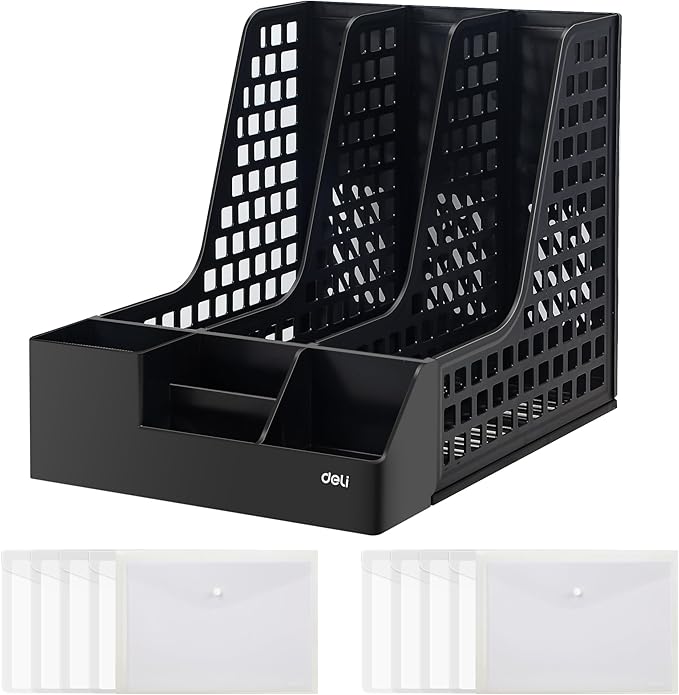Amazon.com: deli Magazine File Holder with Detachable Pen Holder ...