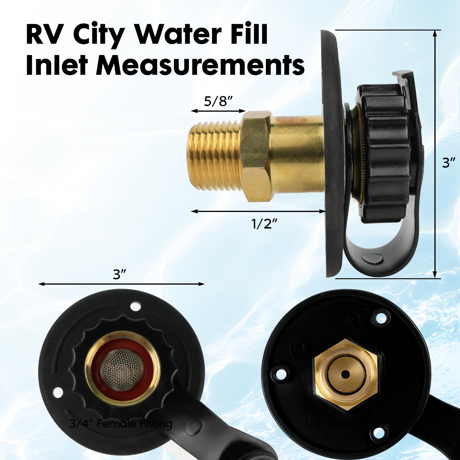 Snapklik.com : Himaweek RV Water Inlet Connection City Water Fill Inlet ...