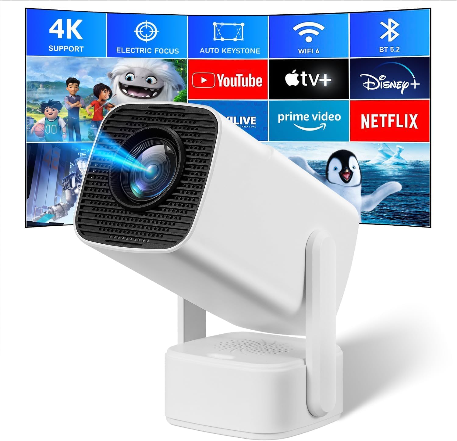 Mini Portable Projector XGODY Gimbal5 MINI Smart Android 11 HD ...