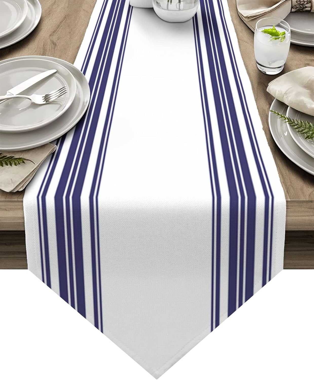 Amazon.com: Scominoc Table Runner 72 Inches Long - Navy Blue Stripes ...