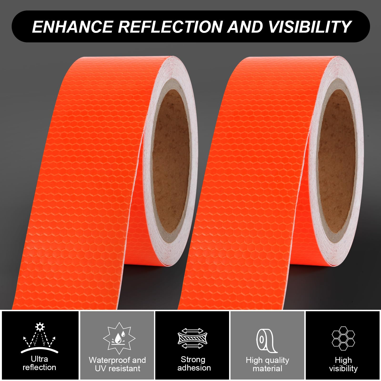 Snapklik.com : Gwikylo Orange Reflective Tape 2 Inch X 33 FT Waterproof ...