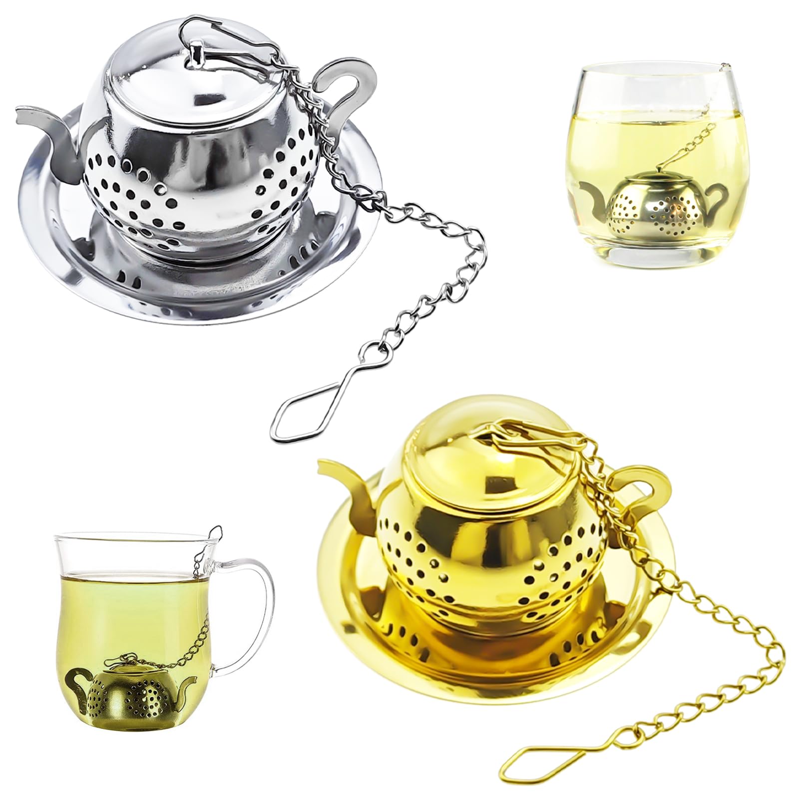 Amazon.com: 2 PACK Stainless Steel Tea Kettle Tea Infuser for Loose ...
