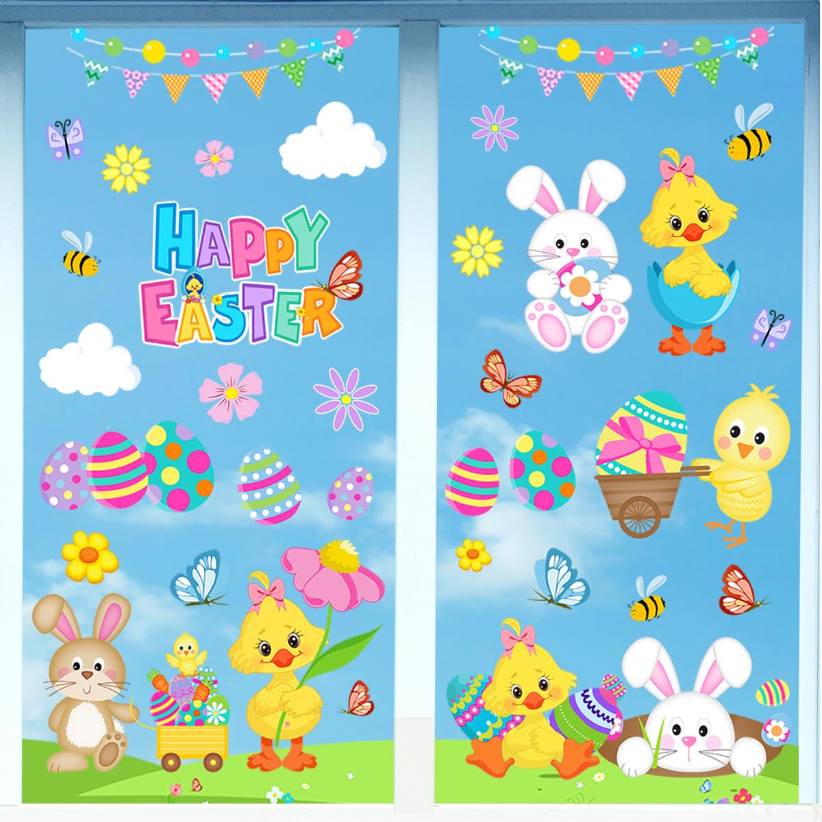 Amazon.com: Easter Window Clings-Happy Easter Party Decorations Spring ...