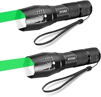 XYSRZ Green Light Flashlight 2 in 1 LED Flashlight Zoomable Green ...