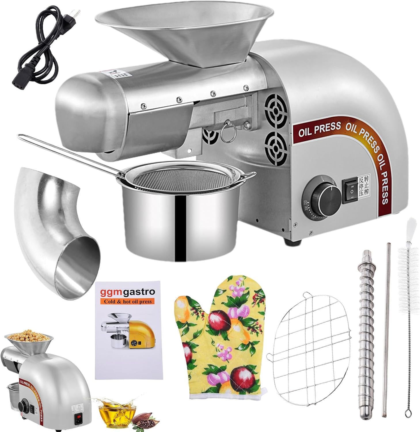 Amazon.com: Olive Press - 1250W Automatic Commercial Oil Expeller ...