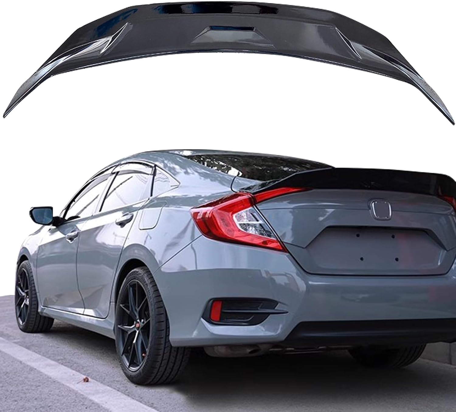 10th Civic Spoiler Rear Spoiler Wing Compatible with 2016-2021 Civic 4-Door Sedan Gen Highkick ...