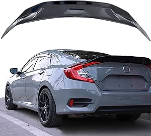 10th Civic Spoiler Rear Spoiler Wing Compatible with 2016-2021 Civic 4-Door Sedan Gen Highkick ...