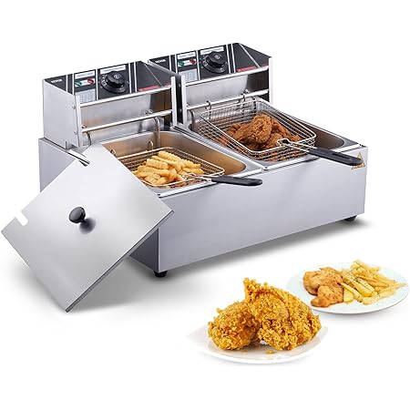 Amazon.com: WeChef Large Commercial Deep Fryer 5000W 24L Stainless ...