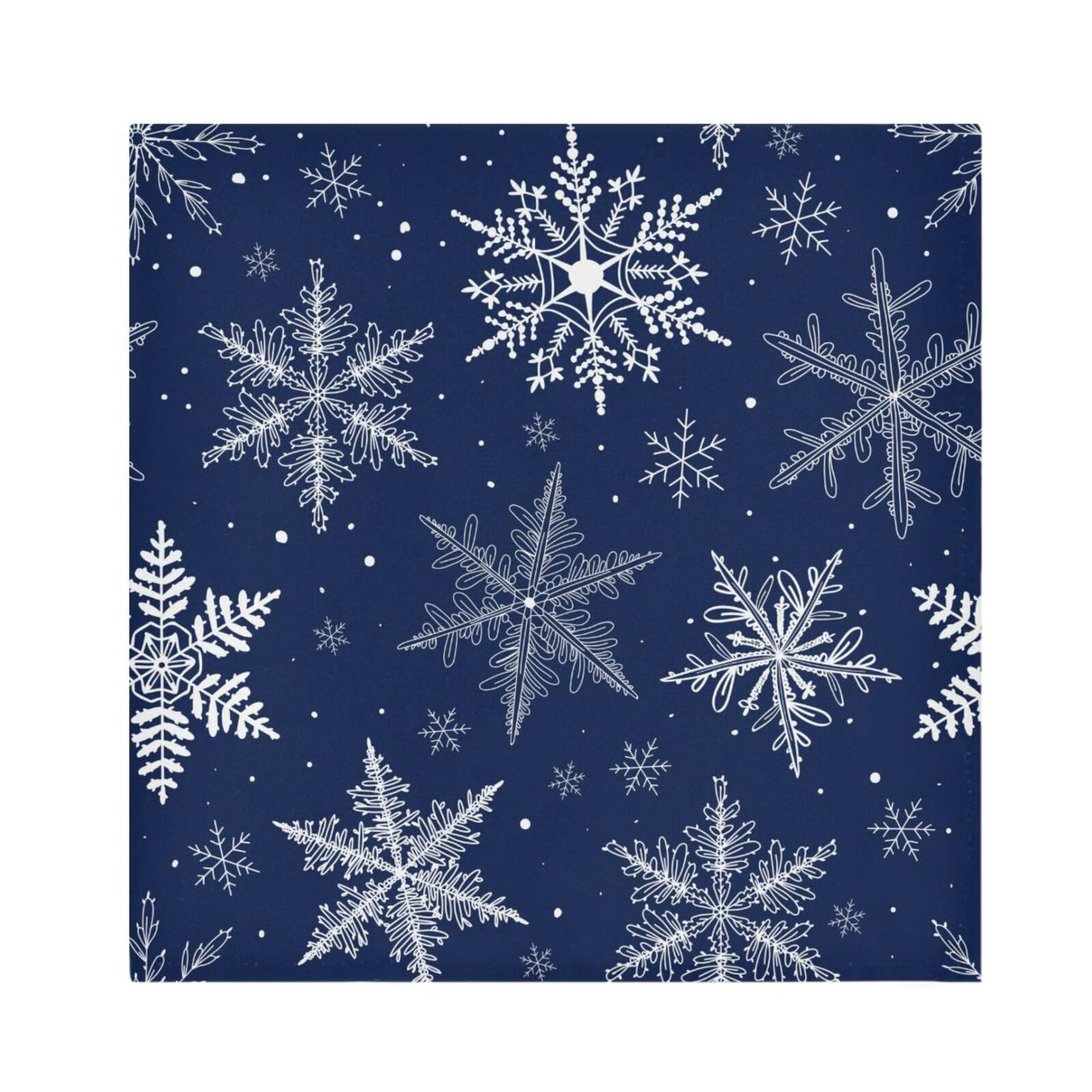 Amazon.com: White Snowflakes Winter Cloth Napkins Set of 6 Blue ...