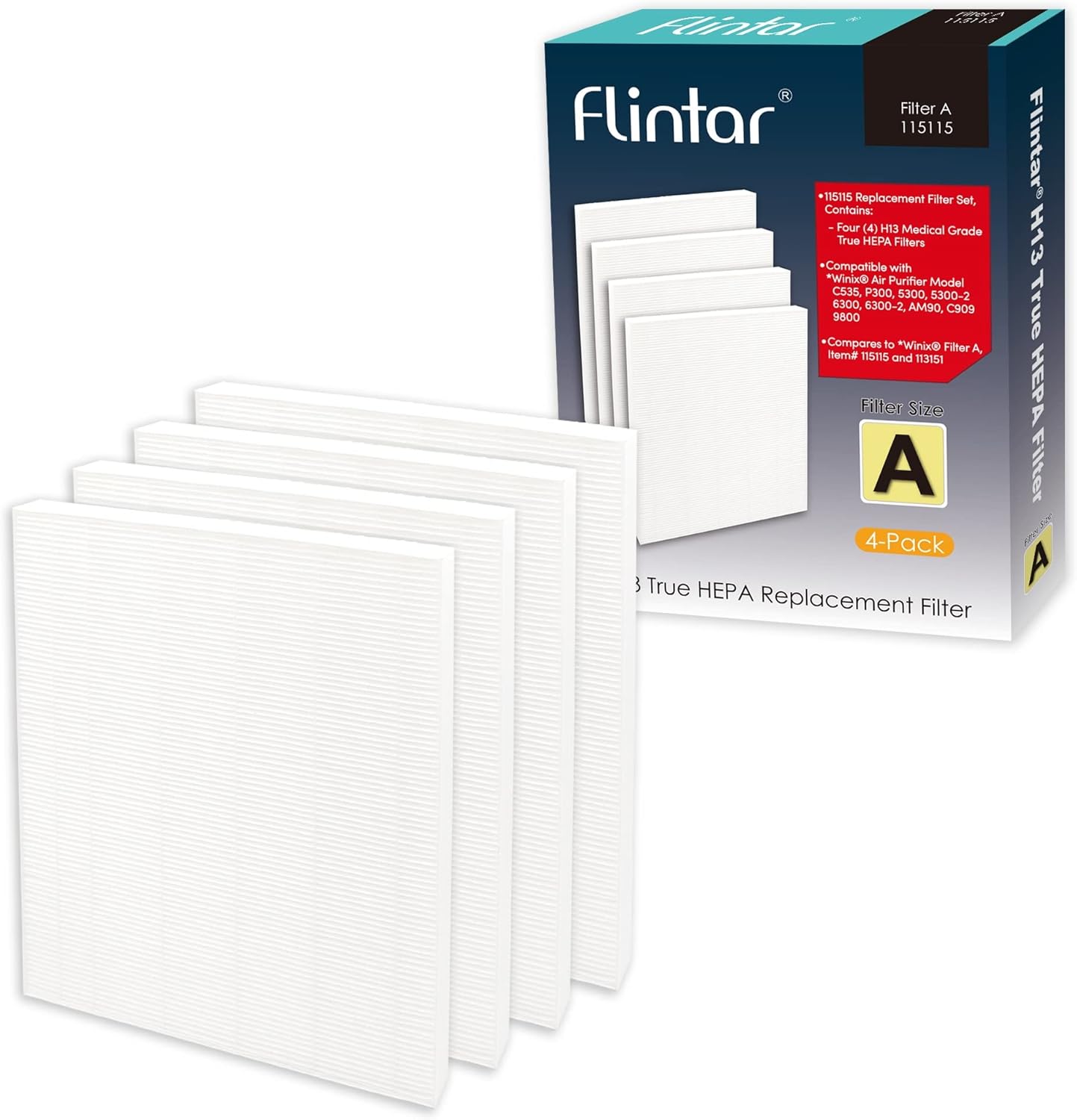 Amazon.com: Flintar 115115 True HEPA Filter A, Compatible with Winix ...