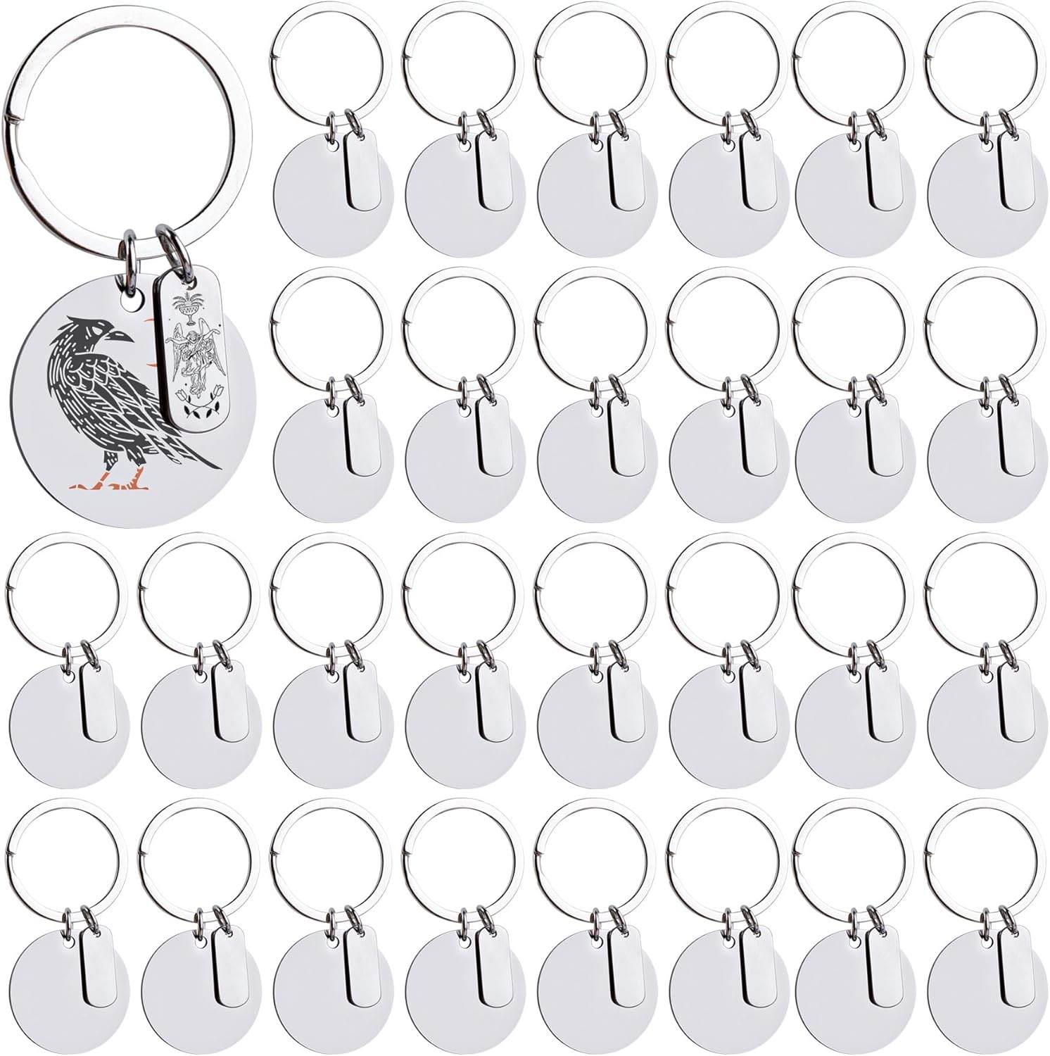 Framendino, Engravable Metal Keychain Blanks Stamping Keychains ...