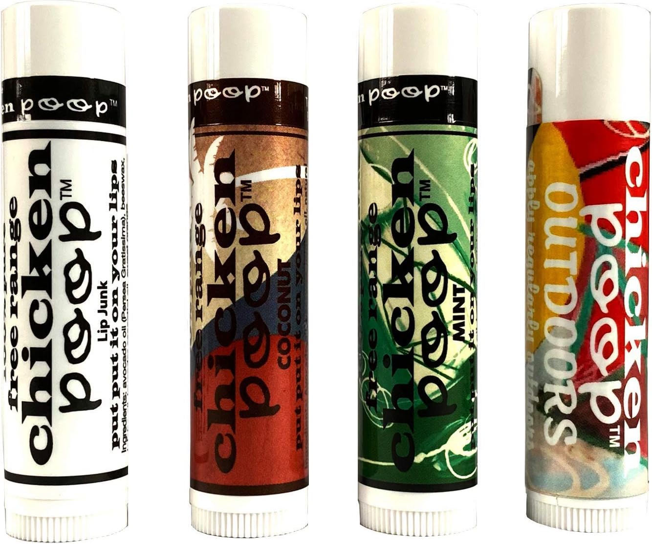 Amazon.com: Free Range Chicken Poop (Lip Junk) 0.15 oz Lip Balm (Pack ...