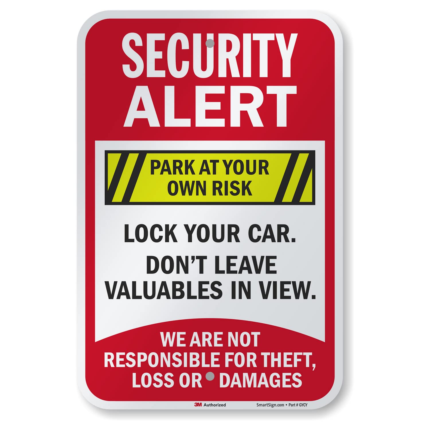 Amazon.com: SmartSign 18 x 12 inch “Security Alert - Park At Your Own ...