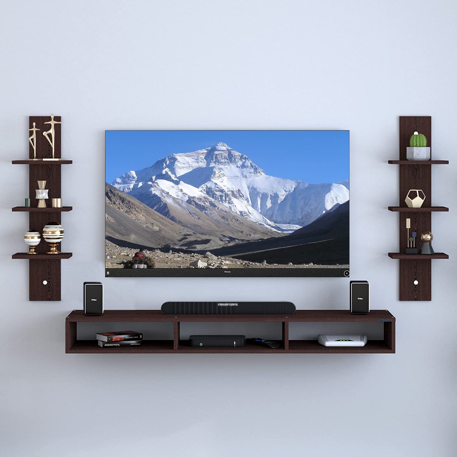 Total Crafts Engineered Wood Wall Mount TV Unit/TV Stand/Wall Set Top ...