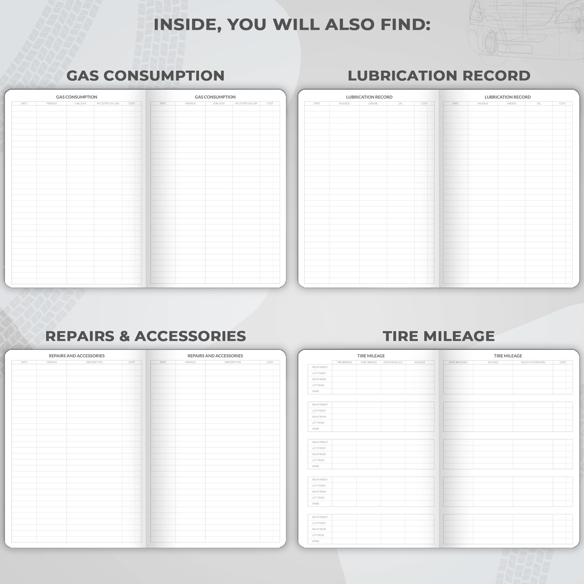 Snapklik.com : Skyline Auto Mileage Log Book Vehicle Logbook