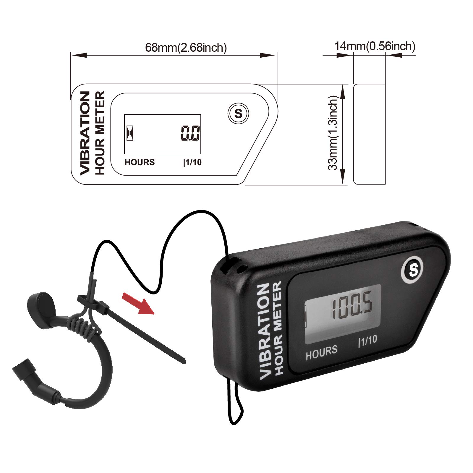 Vibration Sensing Timer Yooreal Vibration Hour Meter - Digital ...