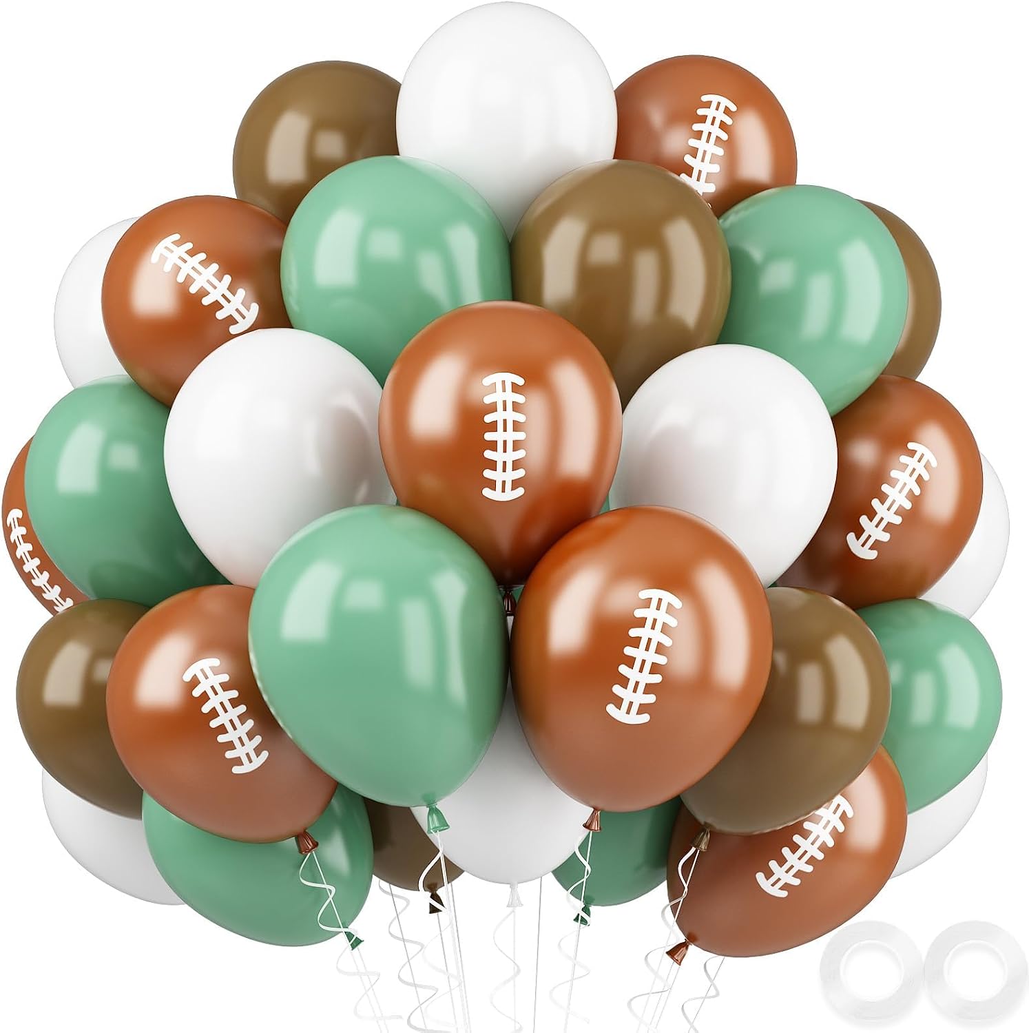 Amazon.com: Football Balloons, 52 PCS 12 Inch Brown Bean Green White ...