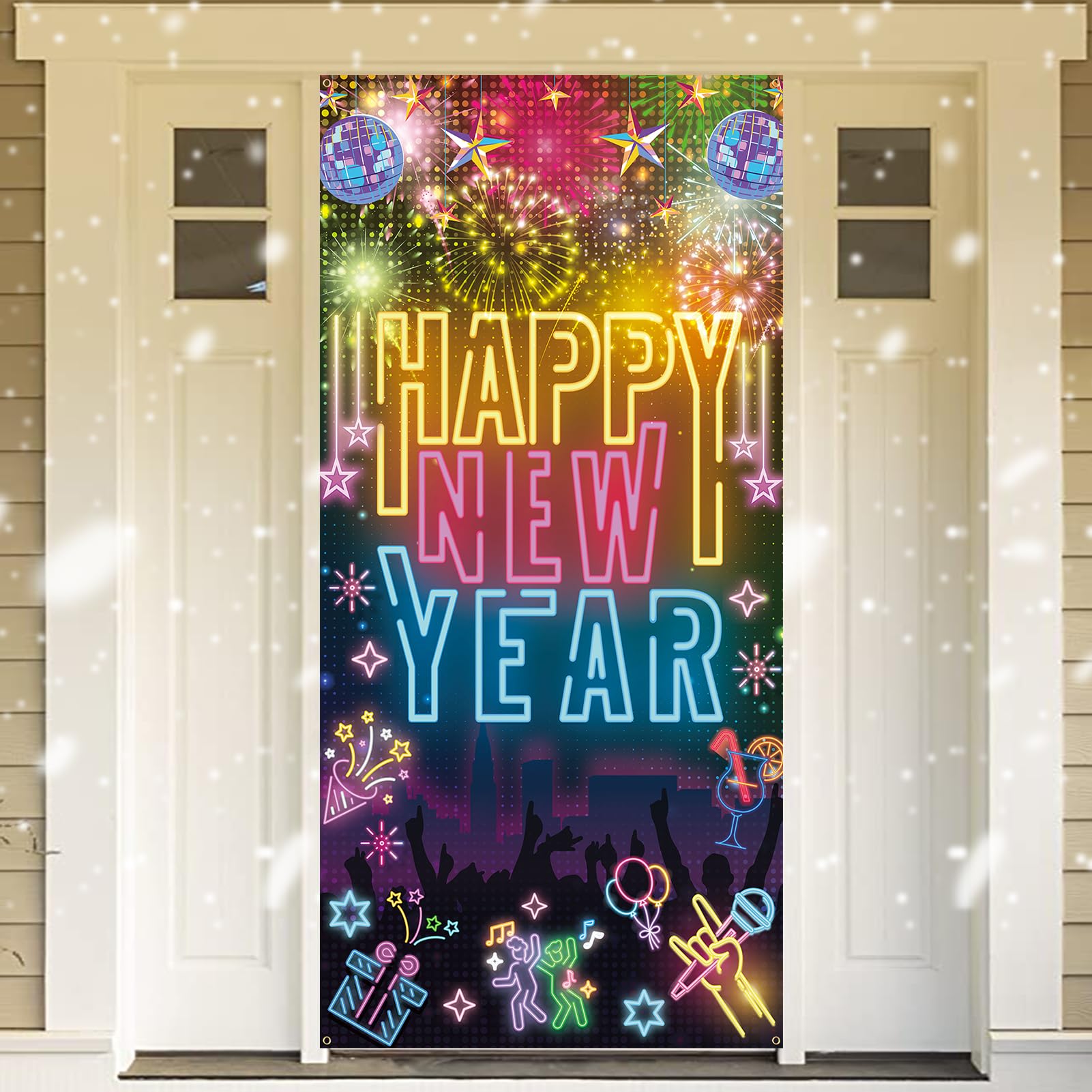 Amazon.com: HOWAF Happy New Year Door Banner 2025, Fluorescent Color ...