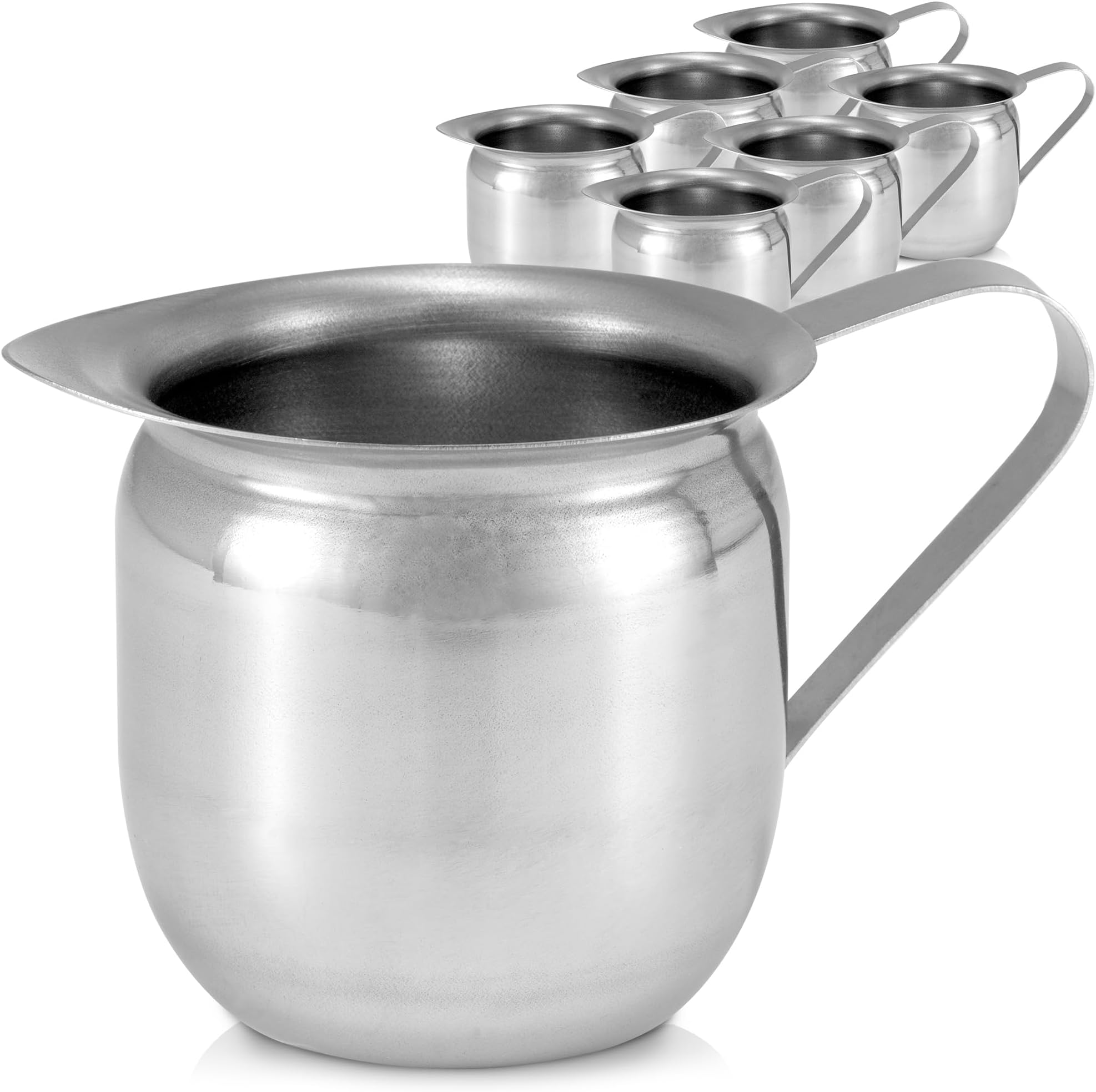 Amazon.com | [6 Pack] 8 oz Creamer Pitcher - Stainless Steel Bell ...