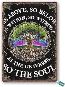Amazon.com: MATou Vintage Tin Sign Vintage Signs Tree of Life - As ...