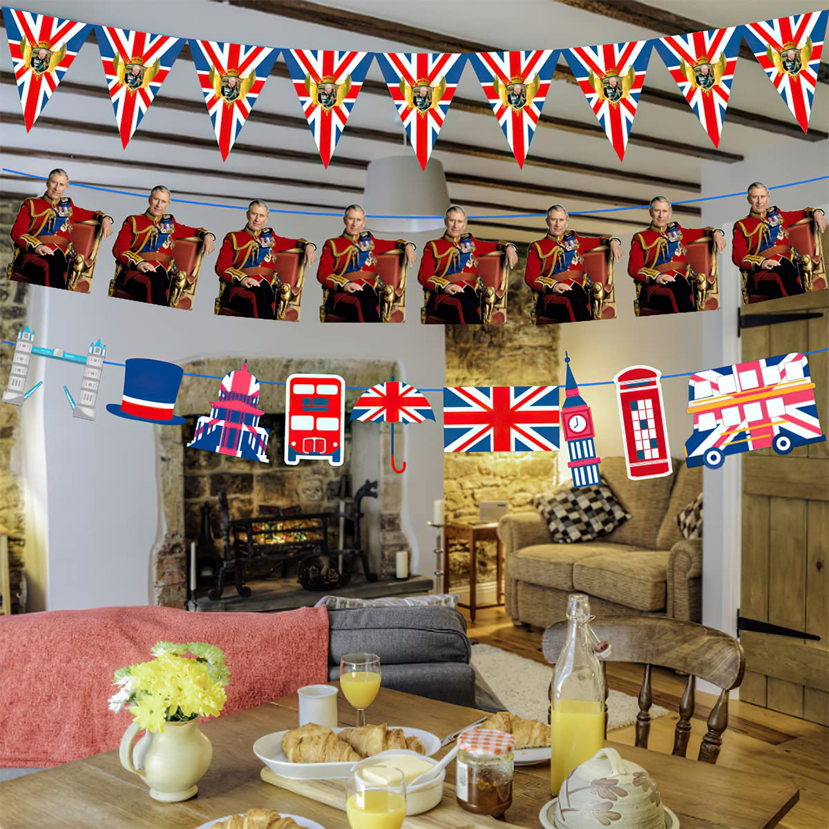 King Coronation Banner Decorations, King Charles III Union Jack ...