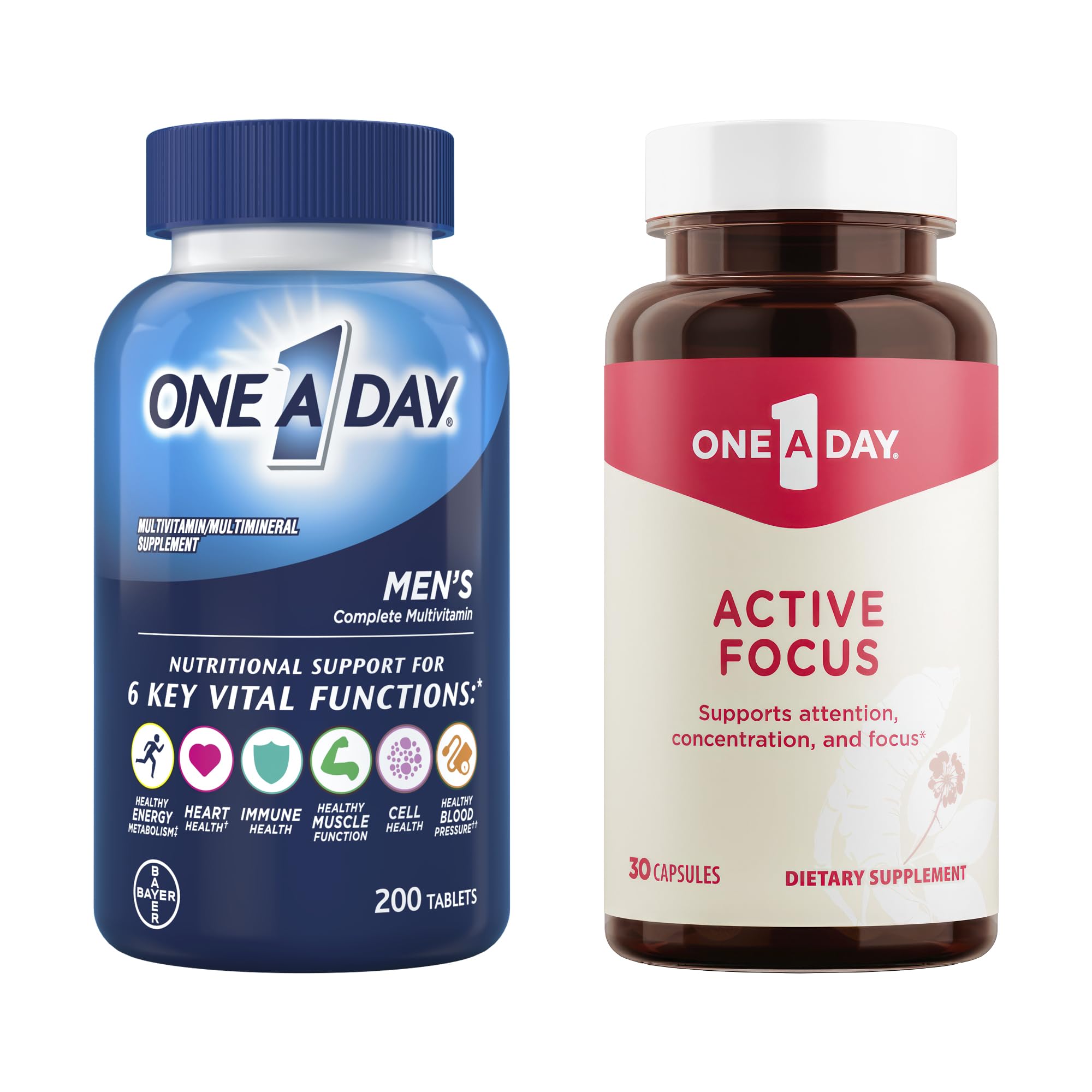 Amazon.com: ONE A DAY Bundle Multivitamin for Men 200 Count Tablets ...