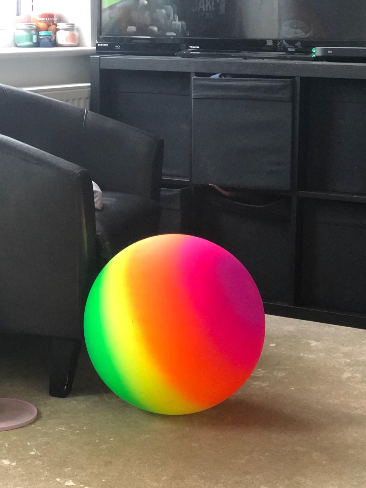 MTS Giant Jumbo 18" Neon Rainbow Rubber Playground Play Beach Sport ...