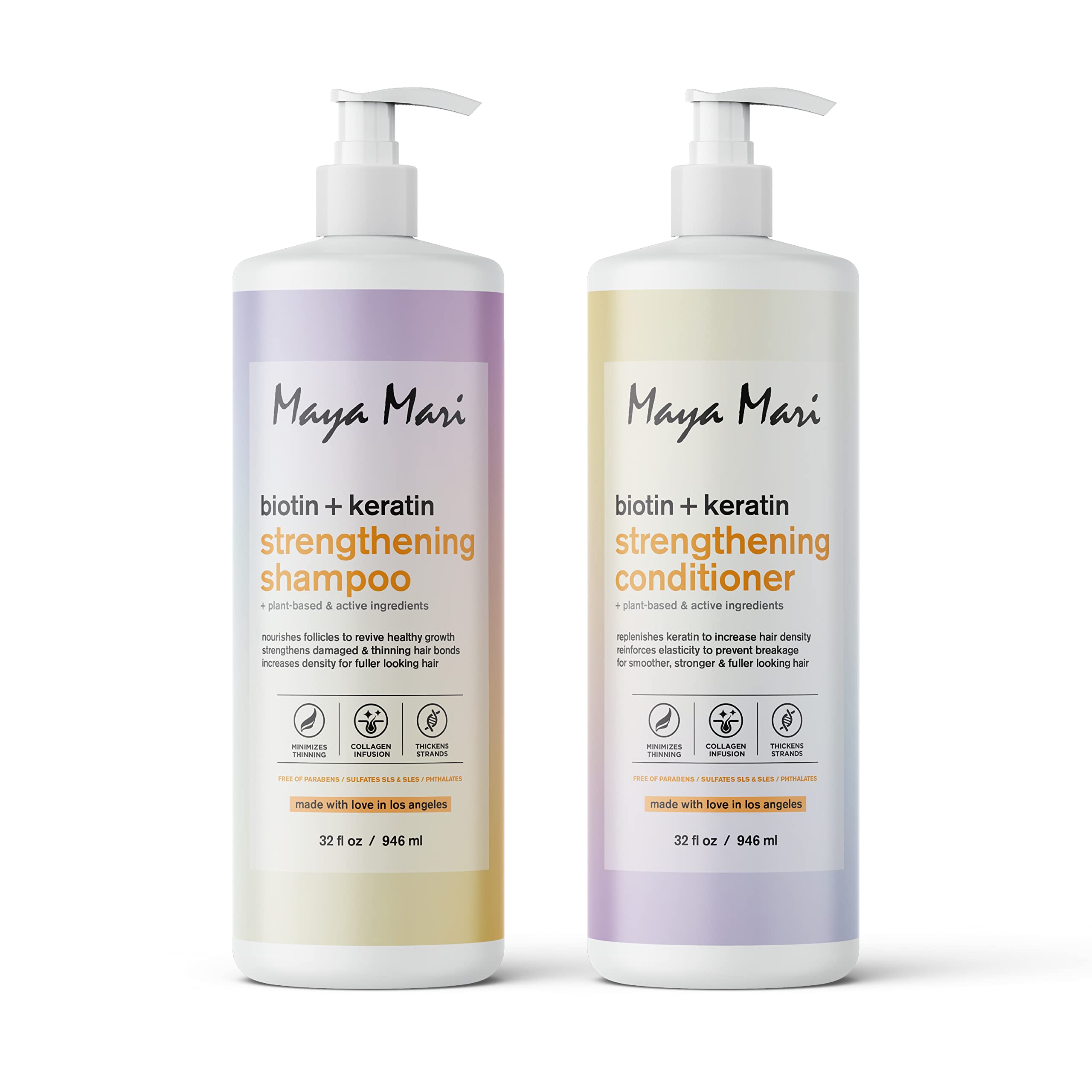 Maya Mari Biotin Keratin Strengthening Shampoo And Conditioner Set ...