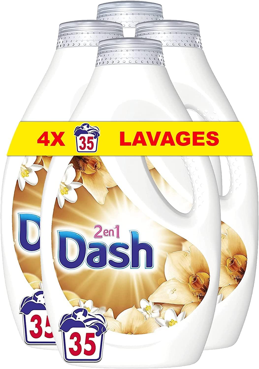 Dash 2in1 Lessive Liquide, 4x35 Lavages, Souffle Précieux Lenor Pouvoir ...