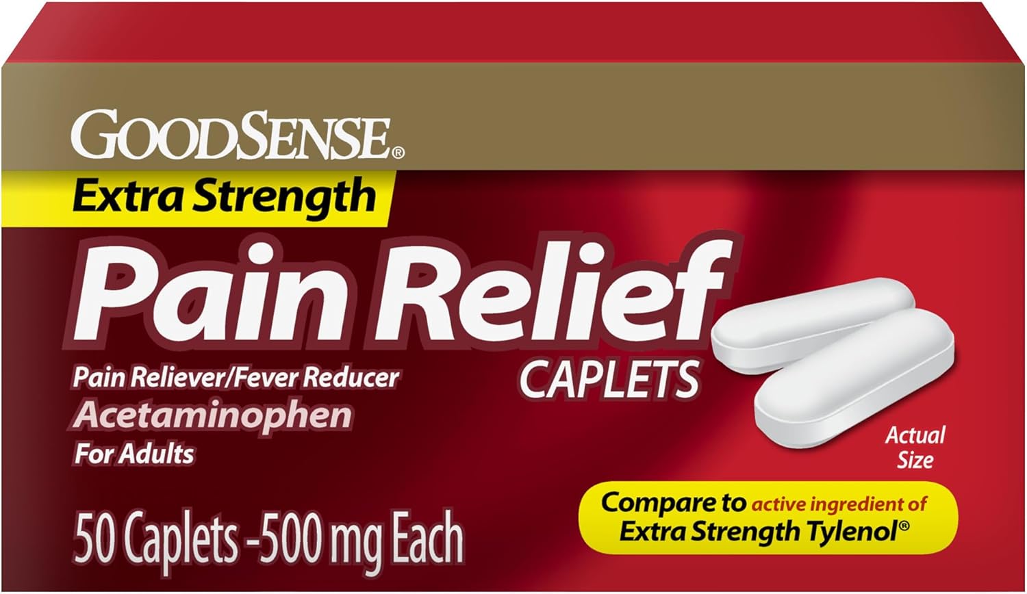 Amazon.com: GoodSense Extra Strength Pain Relief, Acetaminophen Caplets ...