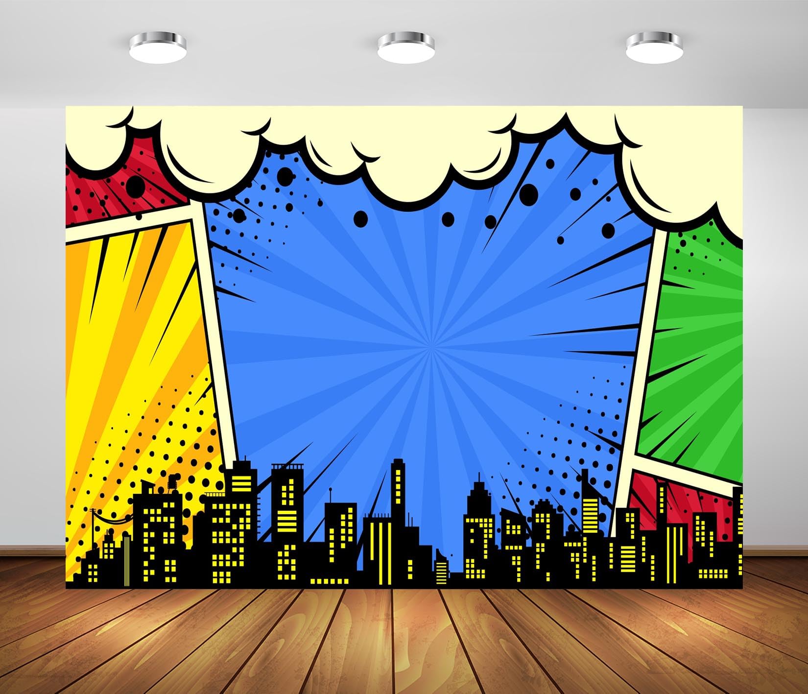 Amazon.com : BELECO 7x5ft Fabric Super City Backdrop for Superhero ...