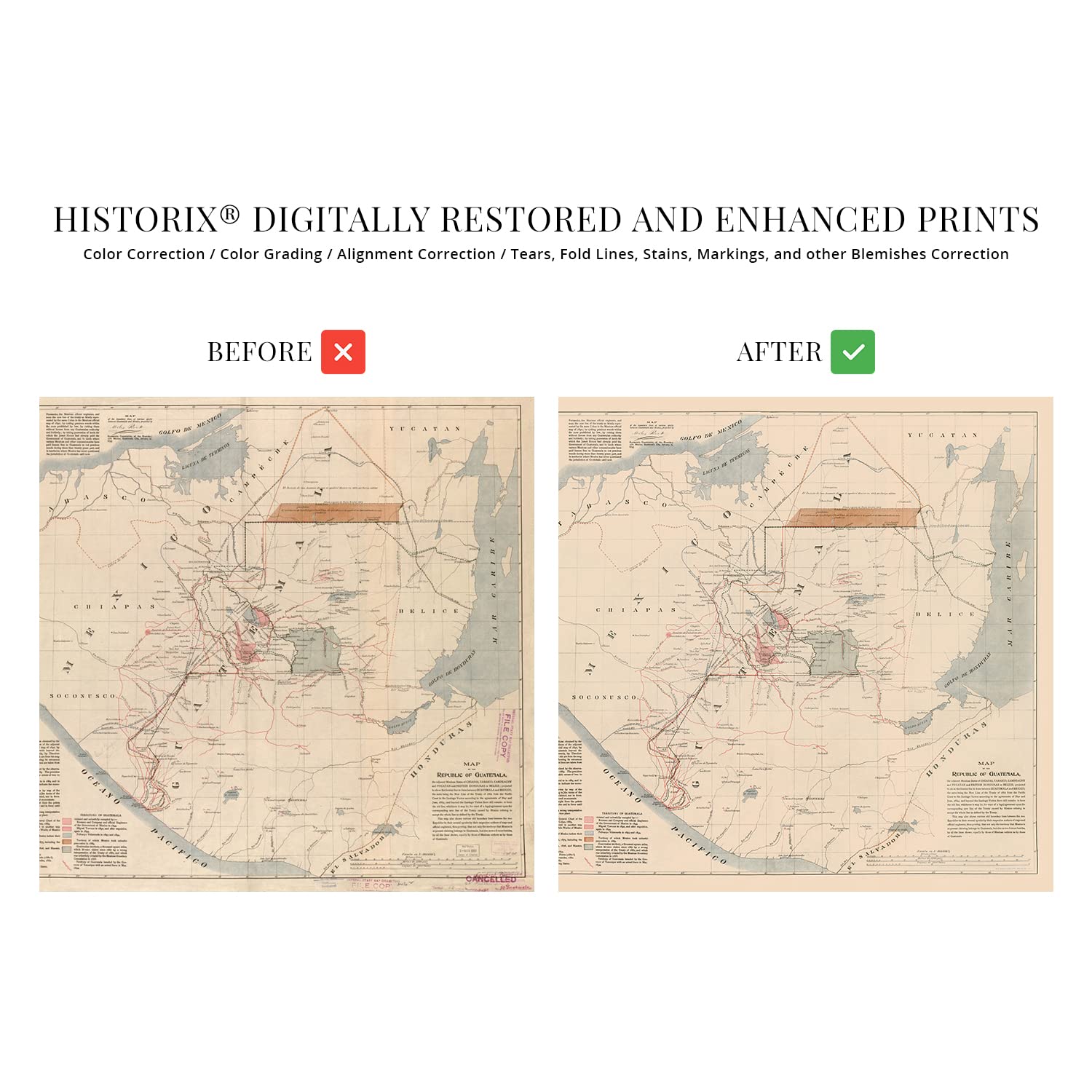 Snapklik.com : Vintage 1895 Guatemala Map Poster - 18x24 Inch Mapa De ...