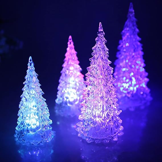 HshDUti 7 Color Changing Christmas Tree LED Night Light Battery ...