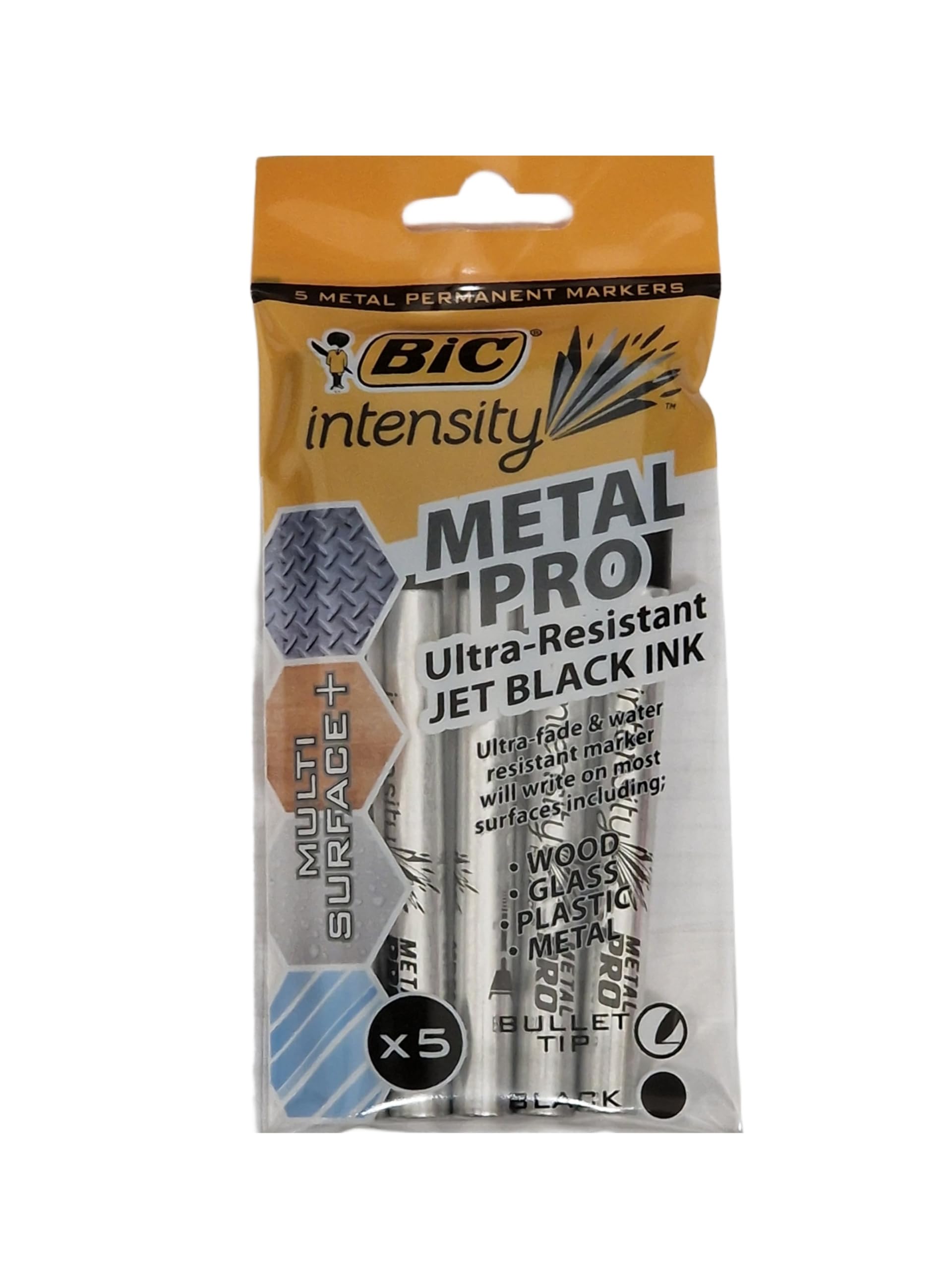 Bic Intensity Metal PRO Permanent Marker Ultra-Resistant Jet, Multi ...