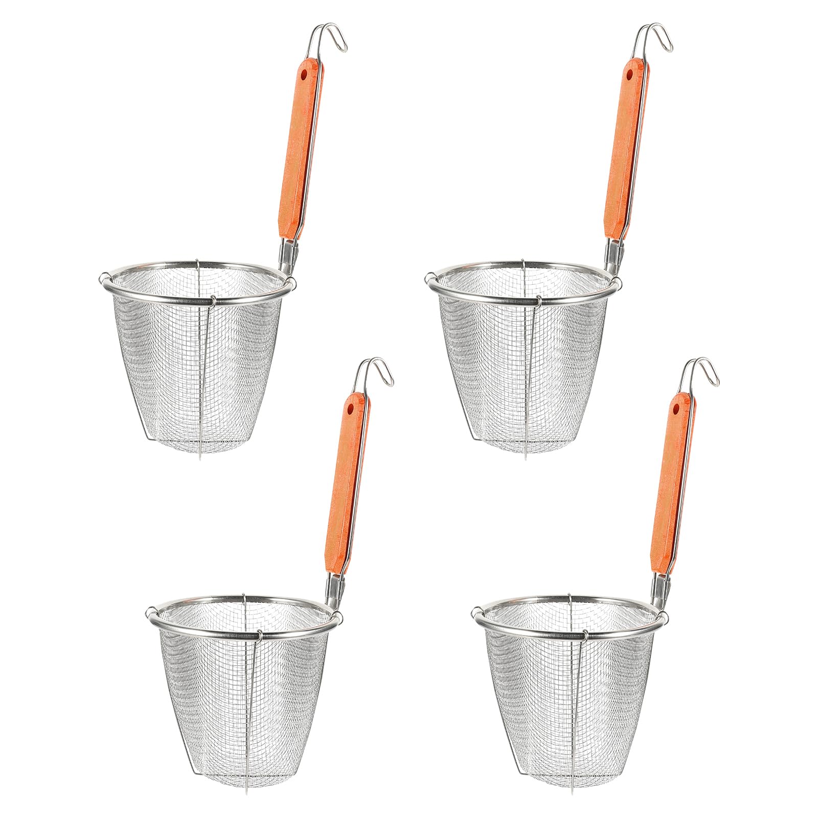 Amazon.com: Angoily Pasta Strainer, 4PCS Mesh Pasta Basket with Wooden ...