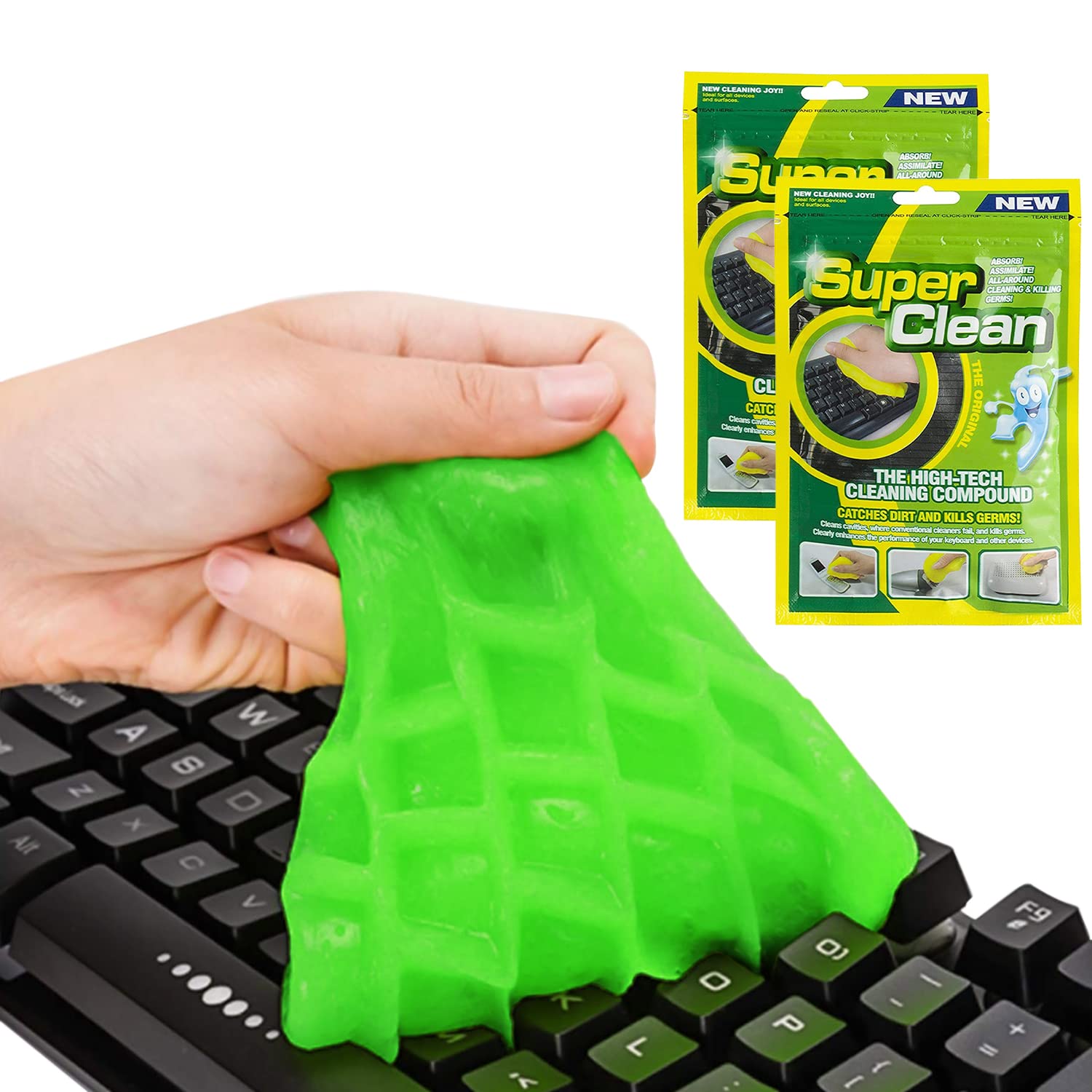 ULTRICS Keyboard Cleaner, (2 Pack) Dust Cleaning Gel Putty Slime, Dirt ...