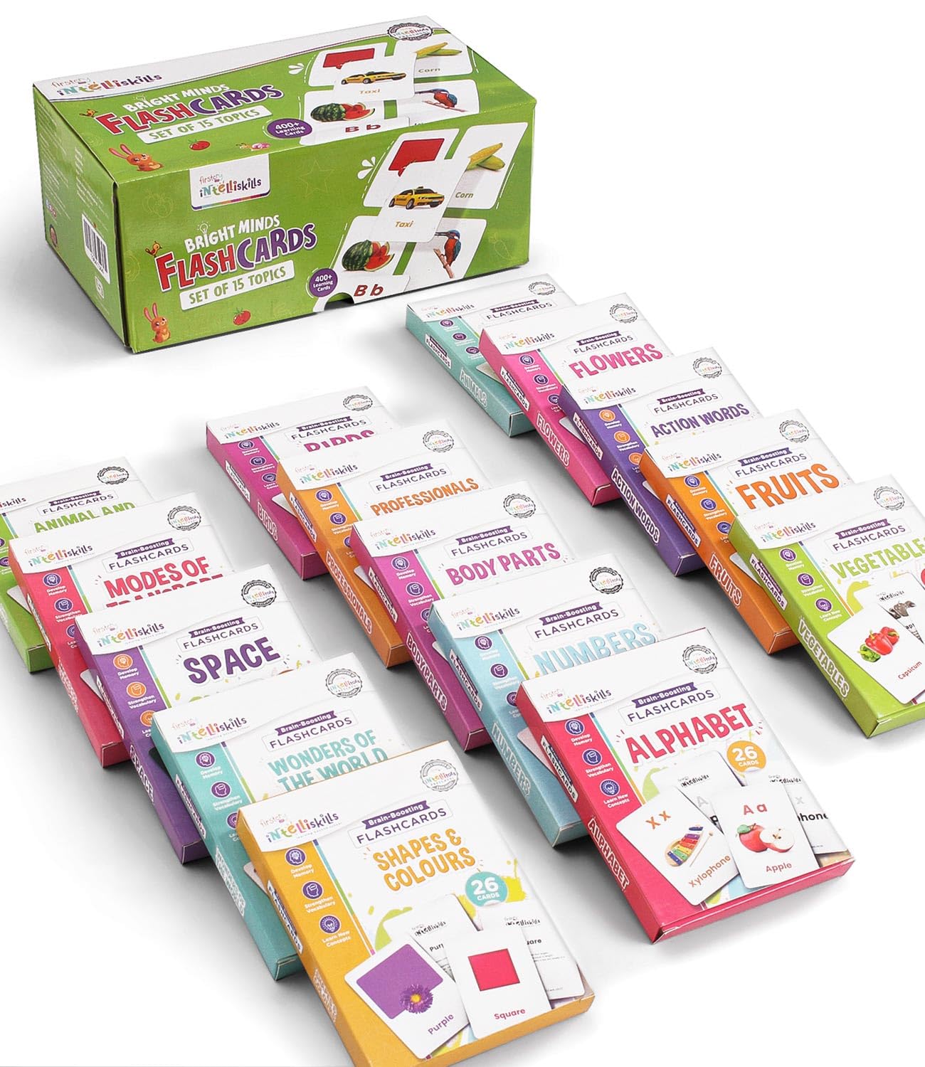 Buy Intelliskills Premium 15-in-1 Brain Boosting Flash Cards for Kids ...