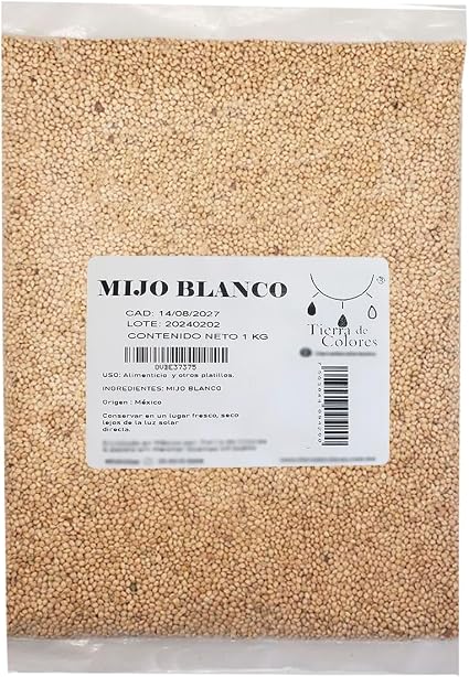 Mijo Blanco 1 Kg Semilla entera - Tierra de Colores : Amazon.com.mx ...