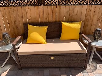 Amazon.com : Barton Deck Box w/Seat Cushion Outdoor Patio Storage Bench ...