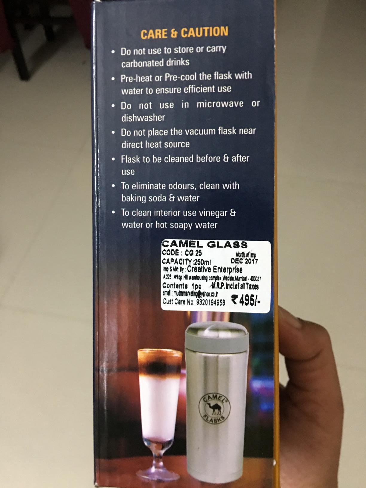 Camel Flasks Stainless Steel Water Bottle, 250 ml , Silver , Set of 1 ...