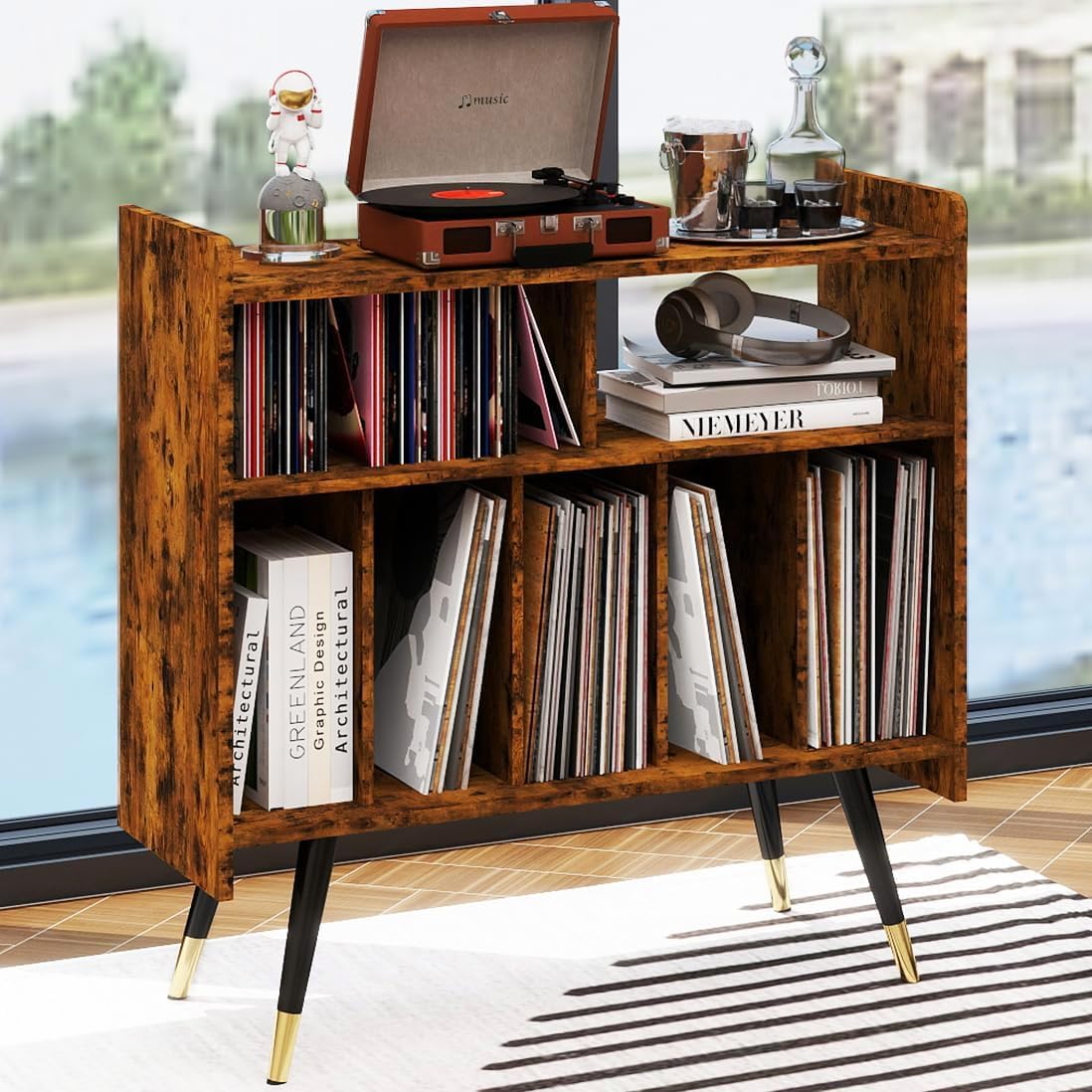 Amazon.com: Record Player Stand with Vinyl Storage: Record Player Pable ...